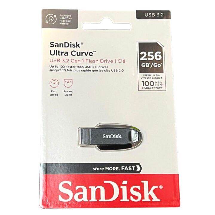 SanDisk Ultra Curve 256GB USB 3.2 Gen 1 Flash Drive ( Black ), SDCZ550 ...