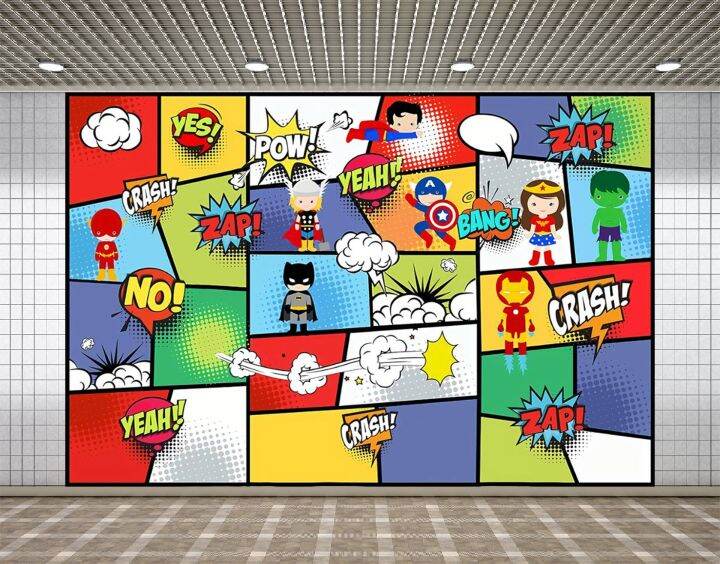 {Afei Toy Base} Lyavshi ซูเปอร์ฮีโร่ฉากหลังปาร์ตี้เด็กวันเกิดโปสเตอร์การ์ตูนการถ่ายภาพบุคคล ...