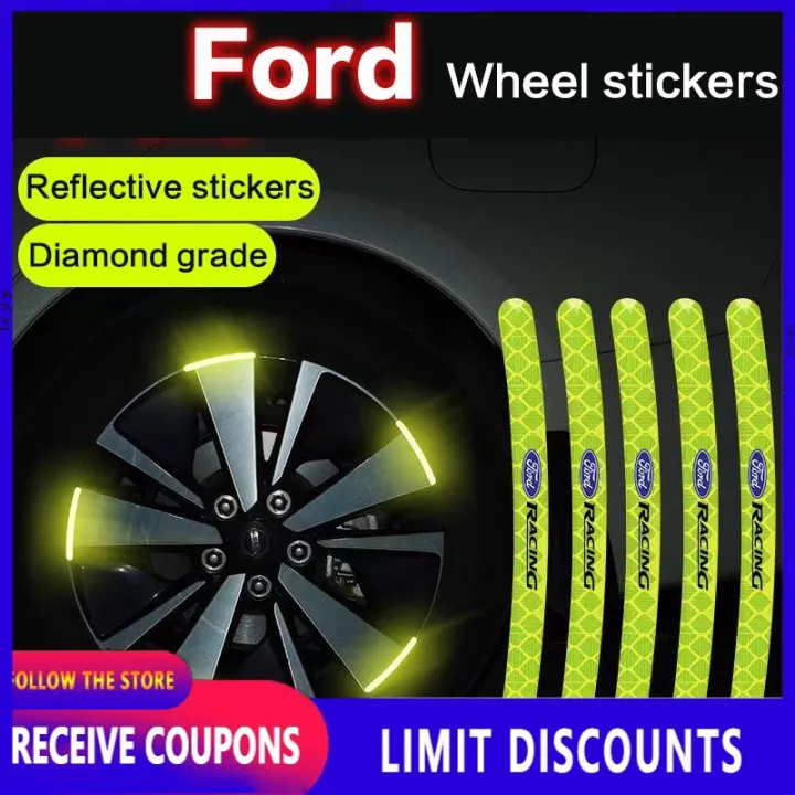 20Pcs Ford Car Wheel Reflective Sticker Warning Sticker For Focus Kuga ...