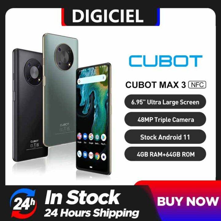 CUBOT Max 3 Unlocked Android 11 Smartphone, Unlocked Cell Phone 4GB+64GB, 6.95" HD+ Display ...