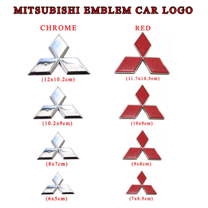 OAPC MITSUBISHI Car Logo Emblem Car Front Grille Emblem Logo Rear Trunk ...