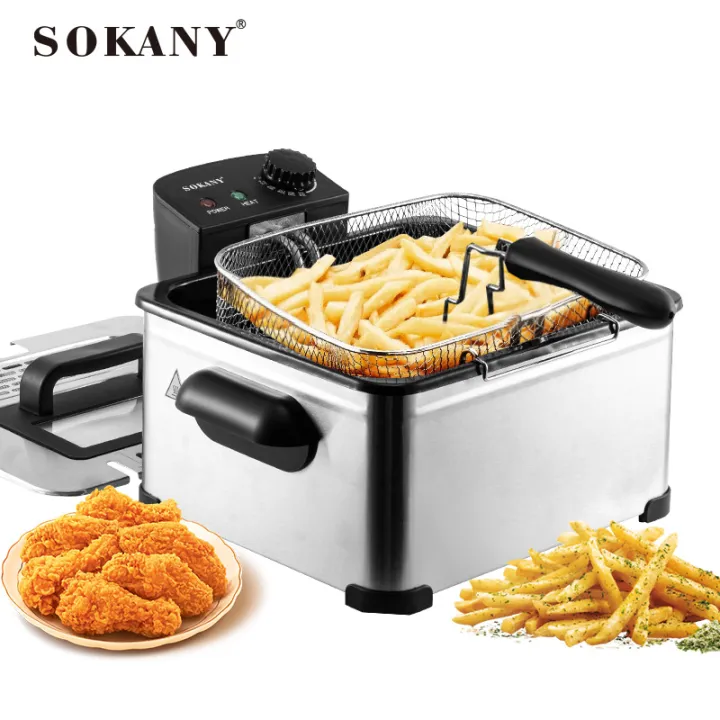 SOKANY Electric Fryer Home Commercial Large Capacity French Fries Fried ...