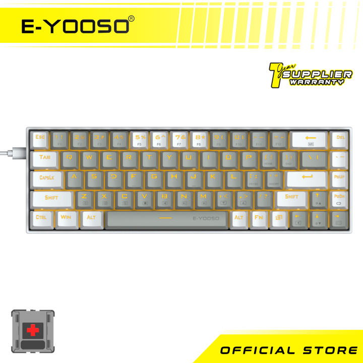 E-Yooso Z-686 68Keys Single Light 65% Mechanical Gaming Keyboard Grey ...