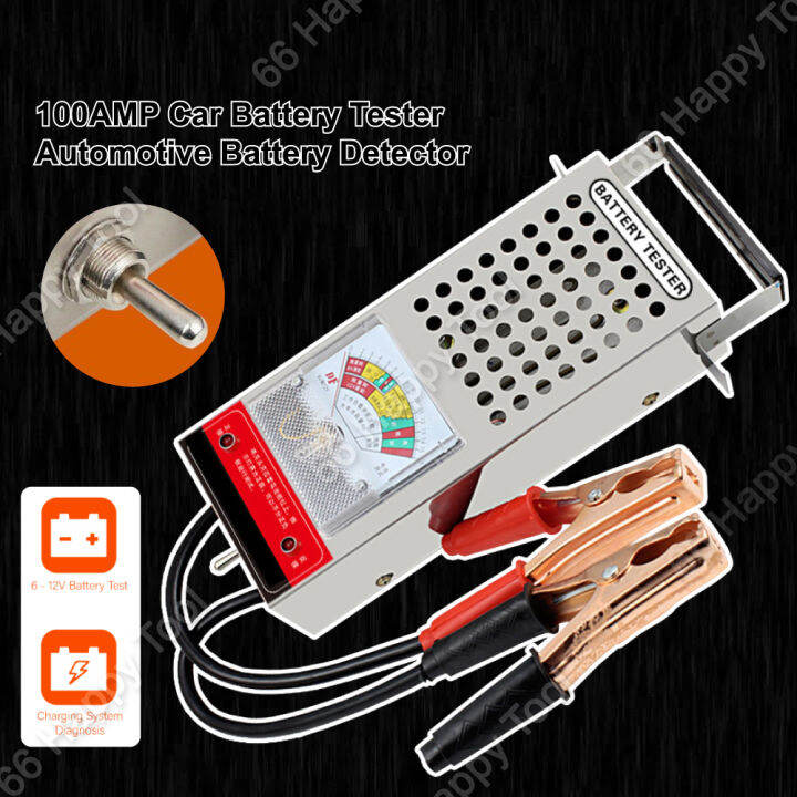 Automotive Battery Tester 100Amp Load Type 6V 12V Stainless Steel Car ...