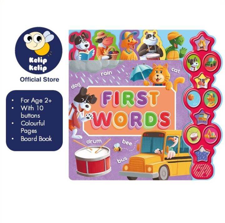 First Words Sound Book For Preschool Kids With Household Items Animals ...