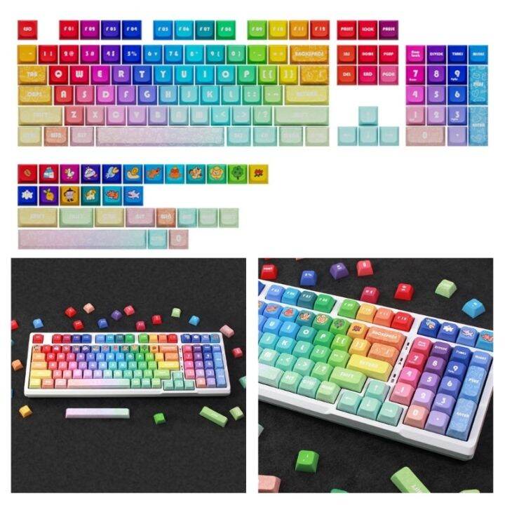 Keycaps 133PCS Rainbow Keycaps XDA Full Set Keycap DyeSubbed Thick PBT ...
