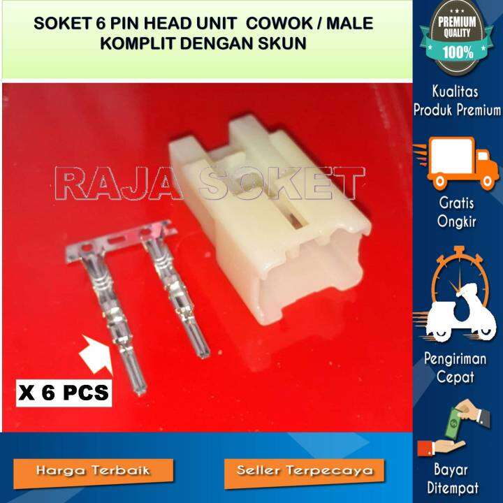 SOKET 6 PIN MALE AUDIO TOYOTA DAIHATSU SOKET SOCKET KONEKTOR CONNECTOR ...