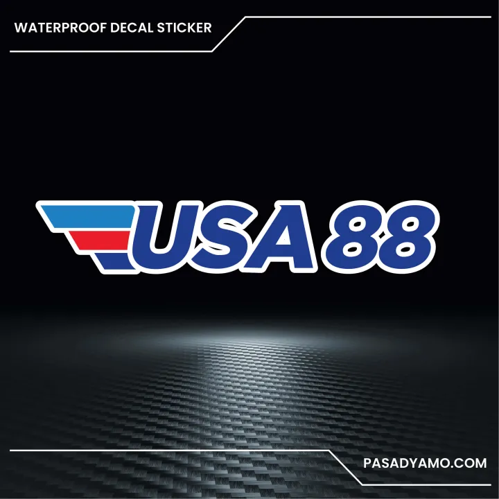 USA88 Logo Decal Sticker for Cars Motorcycles Laptops Skateboards 1.5 x 6 inches | Lazada PH
