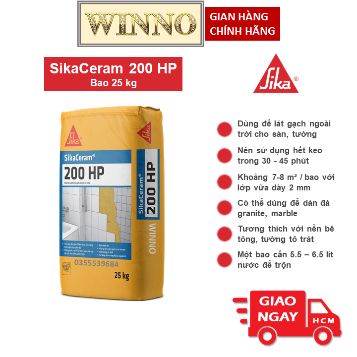 Bao 25kg Keo Dán Gạch Ngoại Thất SikaCeram 200 HP Dán Đá Granite Marble Sika | Lazada.vn