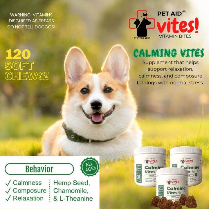 PetAid Advanced Calming Vites Vitamin Bites Soft Chews - Stress Relief ...