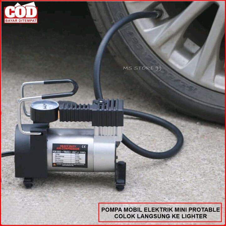 Pompa Mobil Elektrik Portable 100psi 12V Colok Ke Lighter Kompresor ...