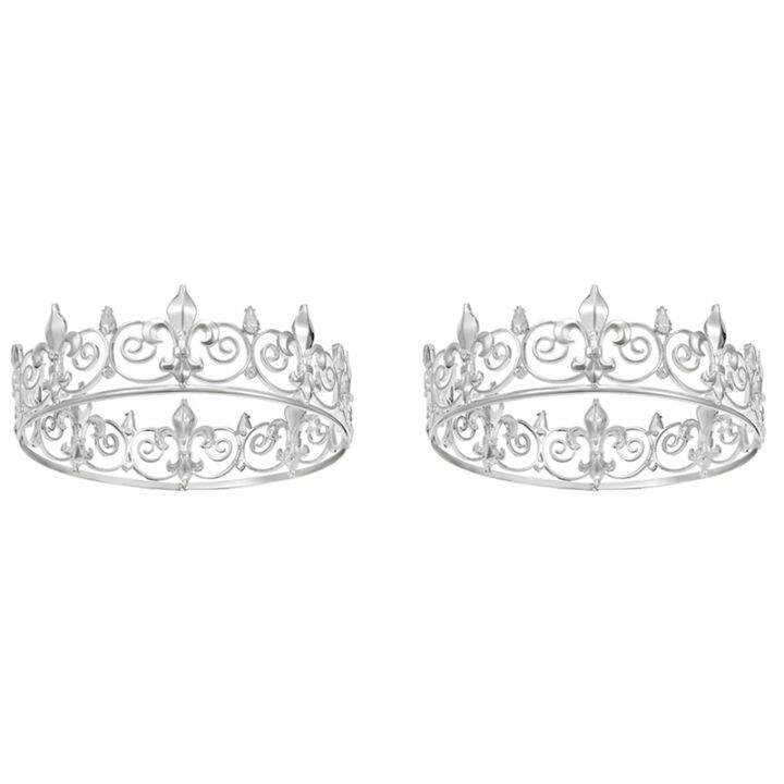 2X Royal King Crown for Men - Metal Prince Crowns And Tiaras,Full Round ...