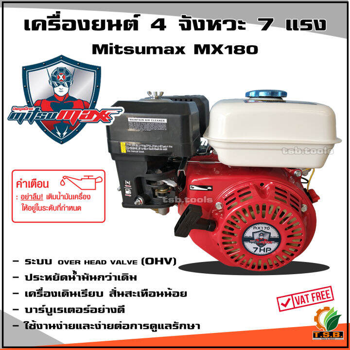 เครื่องยนต์เบนซีน เครื่องยนต์อเนกประสงค์ 4 จังหวะ 7 แรง Mitsumax ,7.5 ...