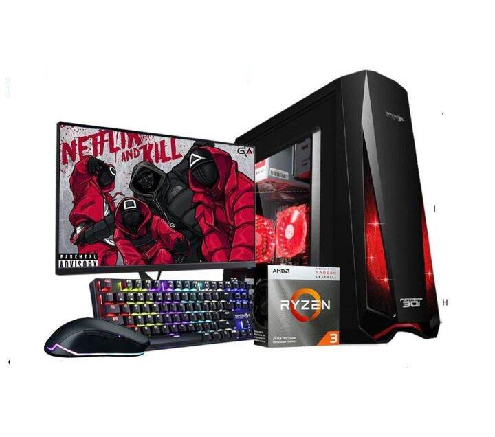 AMD Computer Package RYZEN 3 3200G 18.5 LED Monitor CORE 4 THREAD5 ...