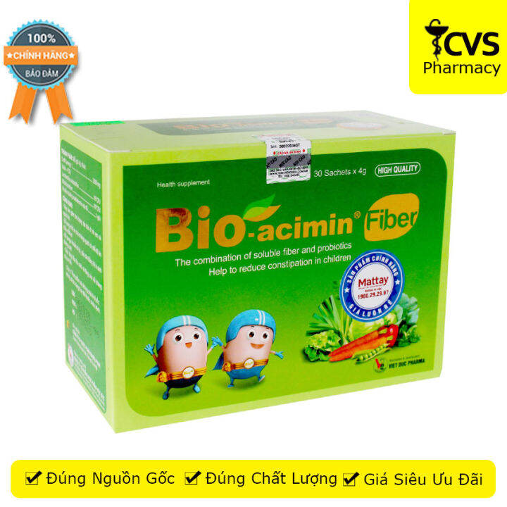 [HCM]Cốm bổ sung chất xơ men vi sinh Bio-acimin Fiber (Hộp 30 gói ...