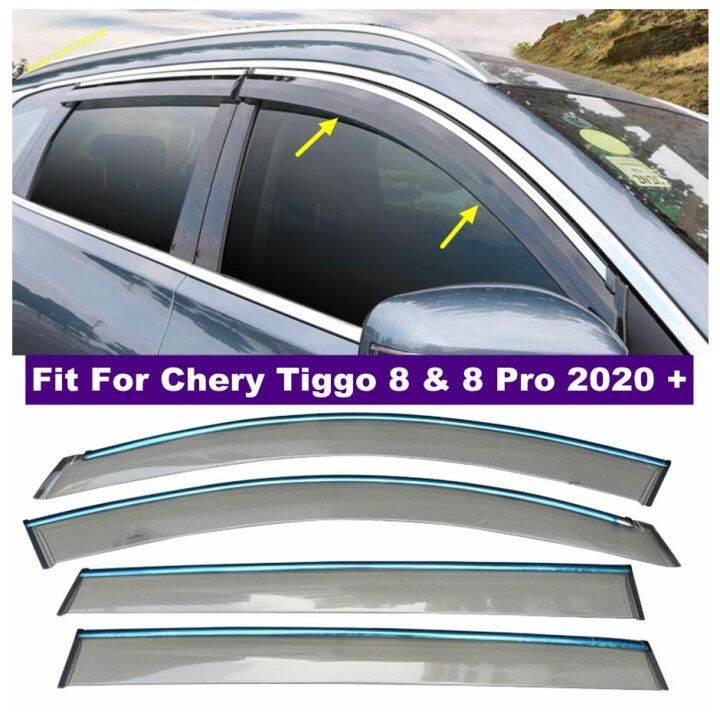 Car Accessories Window Visor Vent Shade Rain Sun Wind Guard Deflectors ...