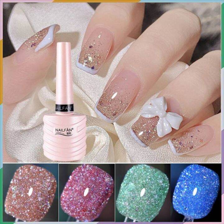 NAILFAN🌈ใหม่ ยาทาเล็บเจลสีเจลอย่างดี ยาทาเล็บเจลสีติดทน | Lazada.co.th
