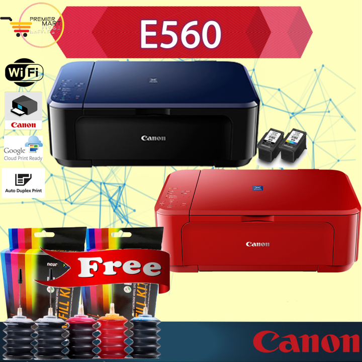 Canon Pixma E560 Ink Efficient 3 in 1 (PRINT, SCAN, COPY) Wireless ...
