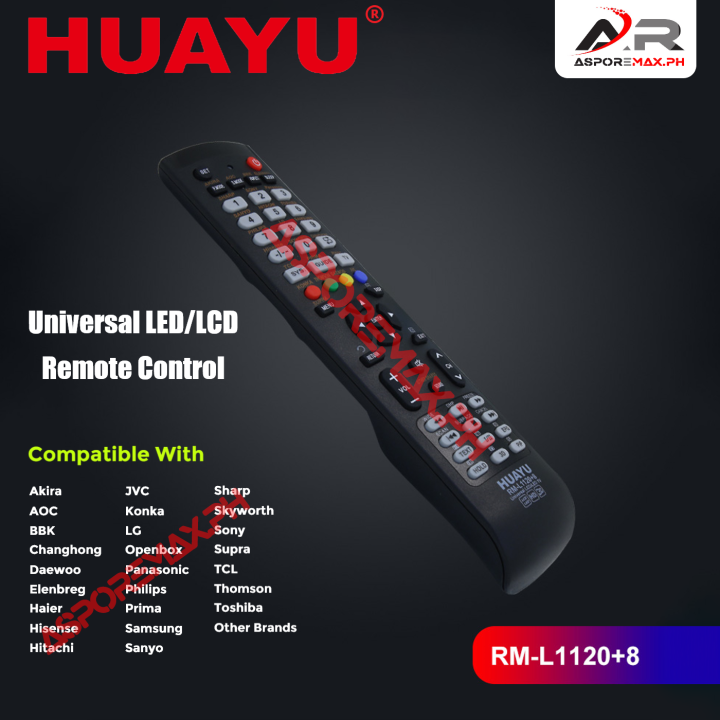 Huayu RM-L1120+8 LCD/LED Universal Remote Control COD | Lazada PH