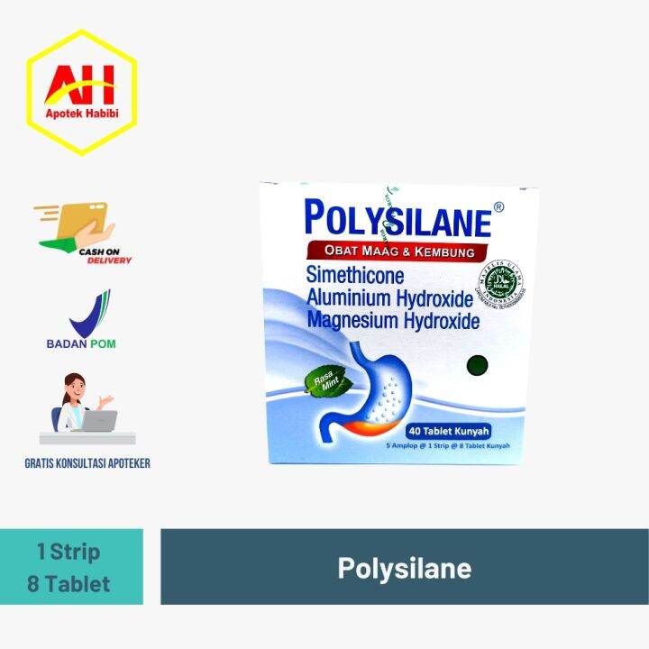 Polysilane Polisilen Polisilane Polisilan tablet 1 strip isi 8 tablet ...