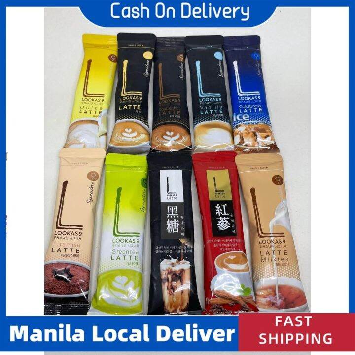 Lookas 9 Korean coffee mix black sugar green tea tiramisu dolce latte ...