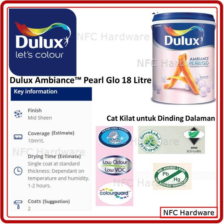 DULUX Ambiance Pearl Glo 18 Litre | Lazada