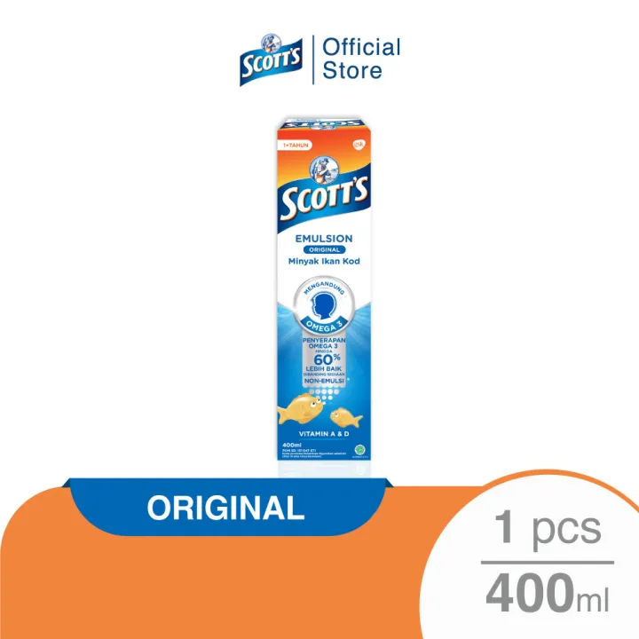 Scott’s Emulsion Original dengan Omega 3, Vitamin A dan D 400ml ...
