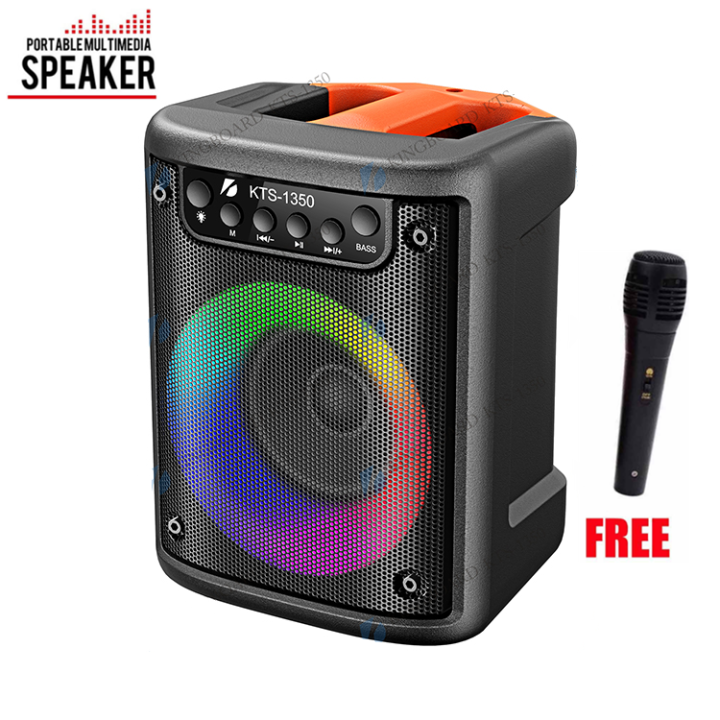 Original RGB Light Wireless Bluetooth Speaker with Free Mic Multicolor LED Flash Lights Portable ...
