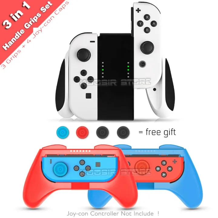 Nintend Switch OLED Joycon Gamepad Comfort Grip Steering Wheel Set SwitchOLED Handle Bracket for ...