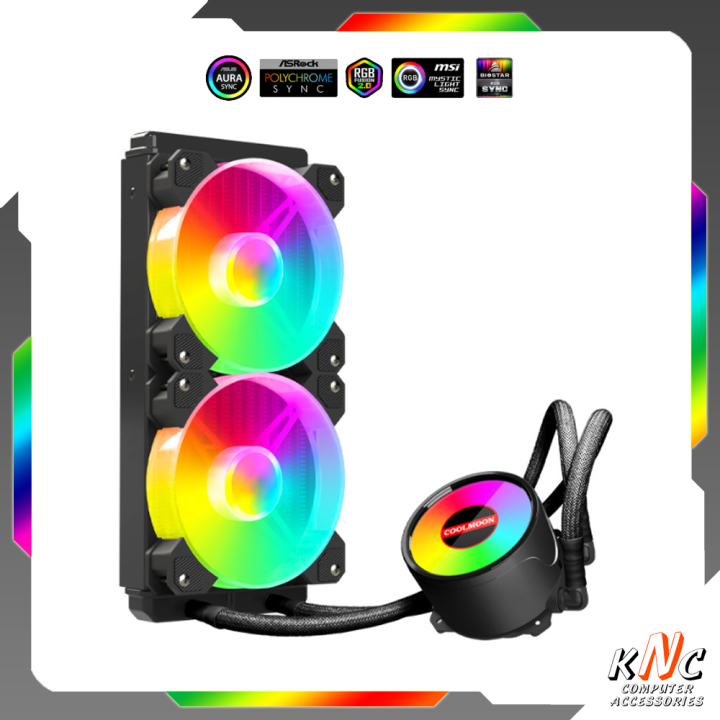 Tản Nhiệt Nước CPU AiO Coolmoon 240mm Led 5v ARGB Đồng Bộ Màu Mainboard ...