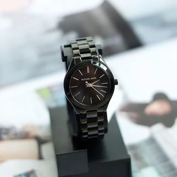 Michael Kors Women's Watch MK3587 Mini Slim Runway Black Dial | Lazada PH