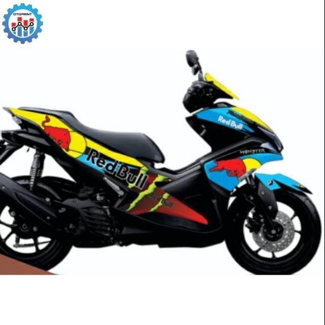 Stiker Motor Sticker full body yamaha aerox red bull kuning tosca459 ...