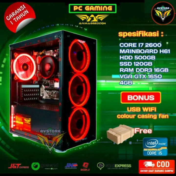 PC Gaming Editing Fullset CORE i7 2600 KOMPUTER CPU VGA GT 1650 4GB RAM 16GB | Lazada Indonesia