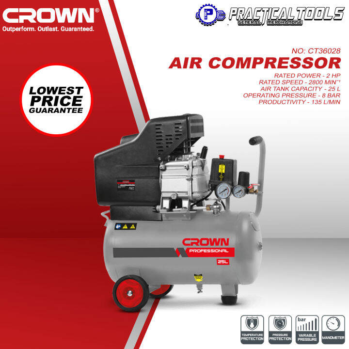 CROWN 2HP HEAVY DUTY AIR COMPRESSOR | Lazada PH