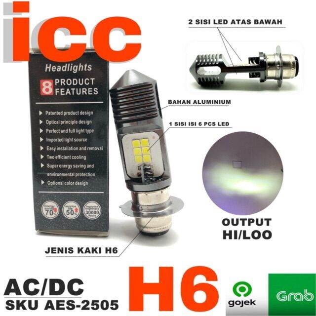 LAMPU LED 2 SISI LED BEBEK MATIC 12 MATA LED H6 AC DC 25WATT | Lazada Indonesia