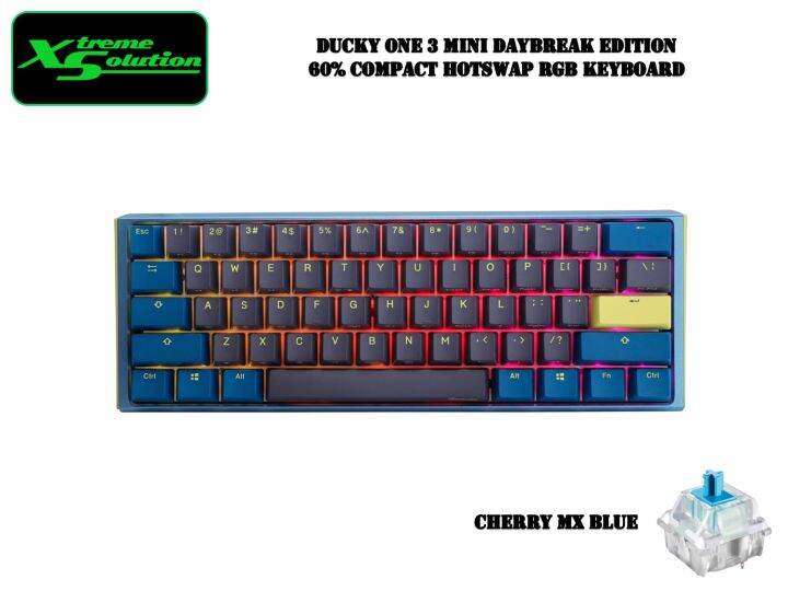 Ducky One 3 Mini RGB Hotswap 60% Mechanical Keyboard - Daybreak Edition ...
