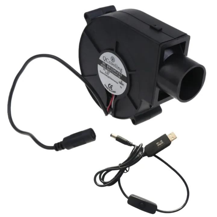 Barbecue Fan Electric Cooking Air Blower Support 12V 5.5x2.1mm and 5V ...
