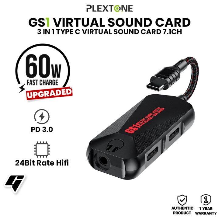 ⊿PLEXTONE GS1 Type C 3-In-1 Virtual Sound Card Adapter Gaming Gear | Lazada PH