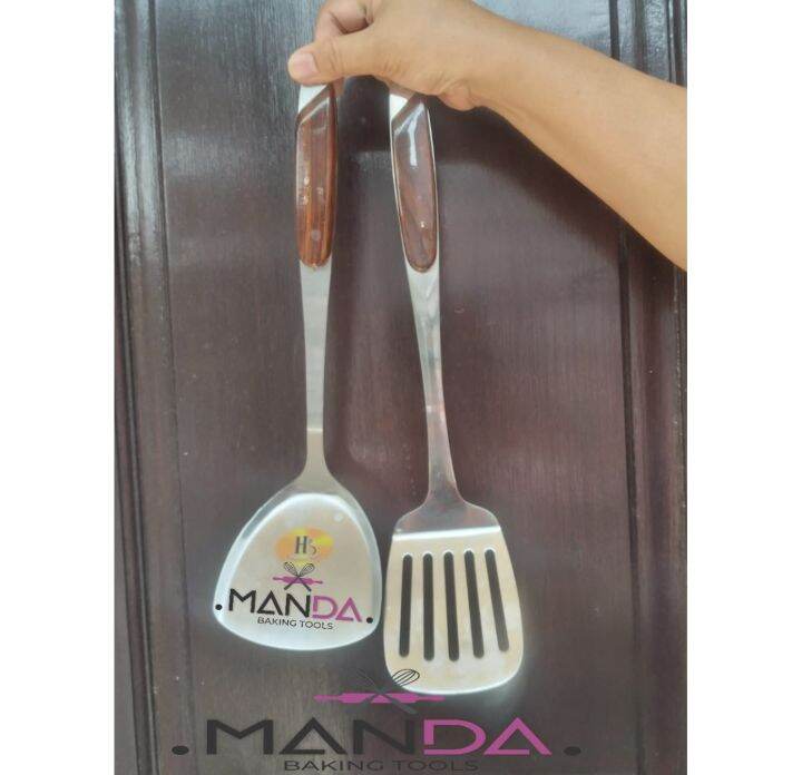 Spatula Sutil Stainless Stell berlubang dan tidak berlubang | Lazada ...