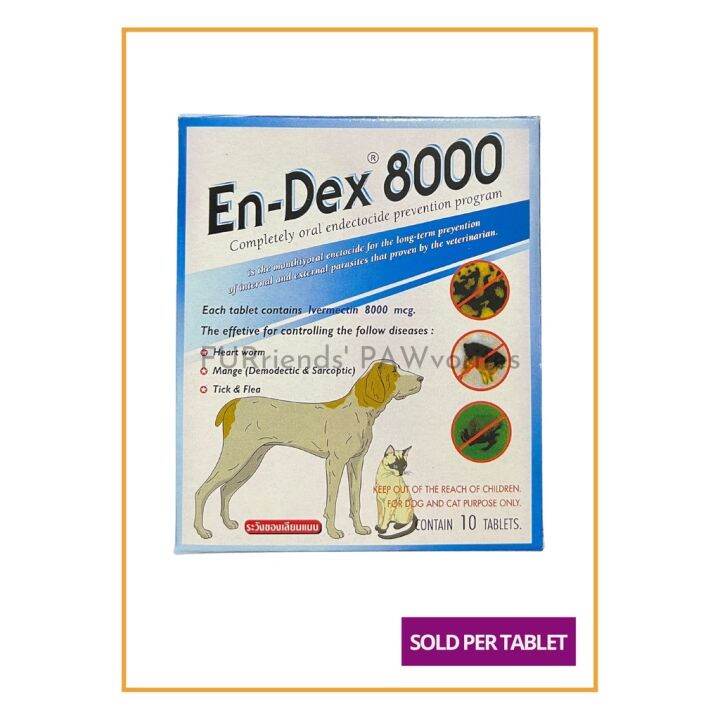 In stock- Endex 8000 (Heartworm Mange Tick Flea Control for Dogs and ...