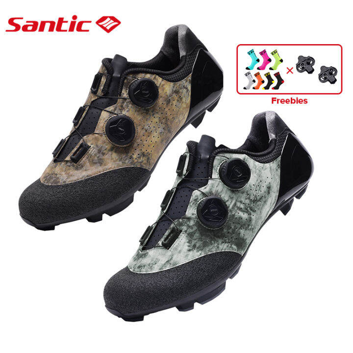 Santic Men Gebi MTB Shoes SPD Cleat Shoes Super Breathable Carbon Fiber ...