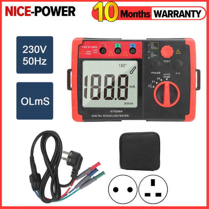Digital RCD (ELCB) Tester Leakage Switch Tester single-phase 230V /50Hz ...