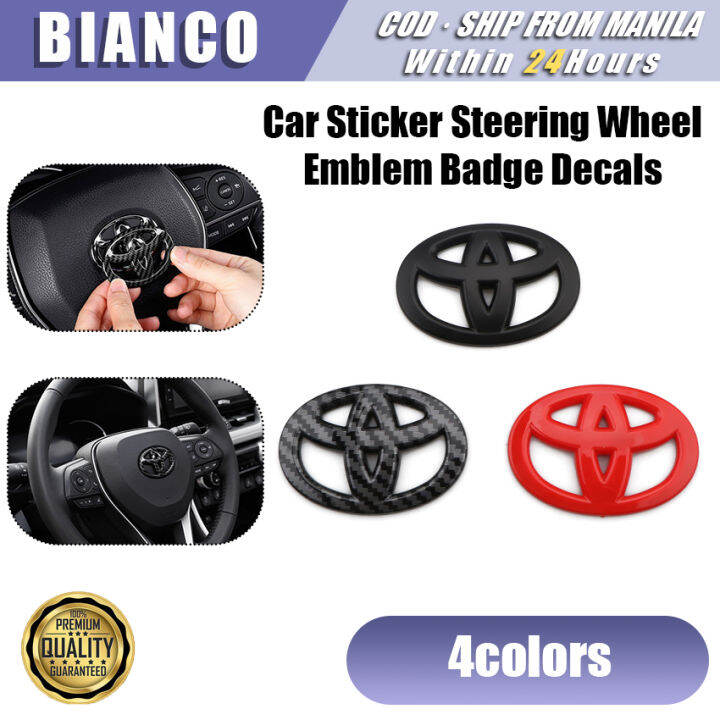 Car Sticker Steering Wheel Center Sticker ABS TOYOTA Logo Emblem ...