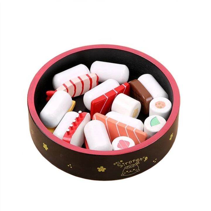JIVE Wooden Japanese Sushi Maki Bento Lunch Box Toy Set for Kids, Girls ...