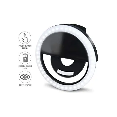 LED Ring Light Rechargeable Clip-on Adjustable Phone Camera Light ...