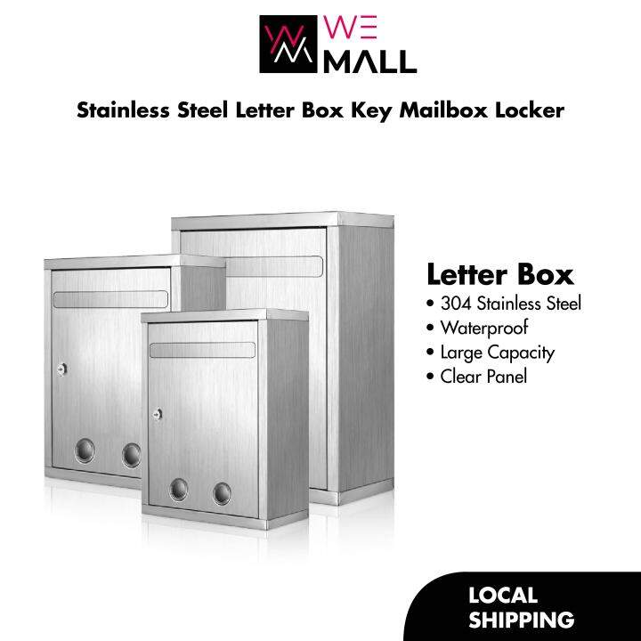 Stainless Steel Letter Box Key Mailbox Locker Outdoor Waterproof Box ...