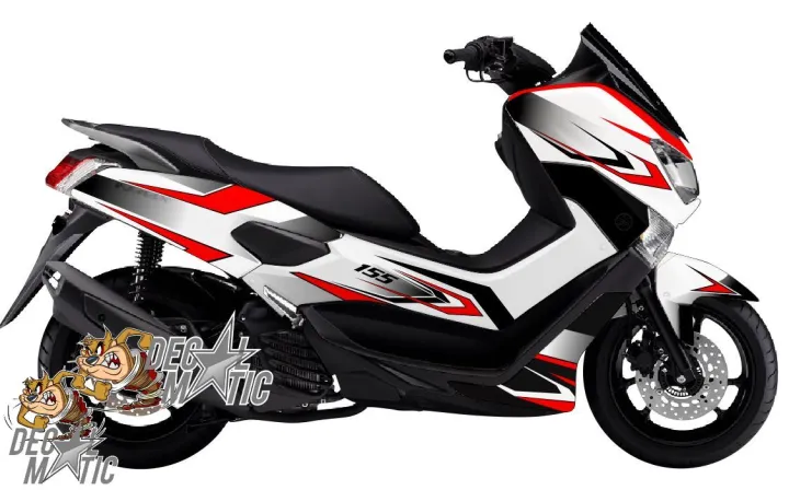 Stiker full body Decal Nmax Minimalis - Grafis merah putih hitam mekar ...