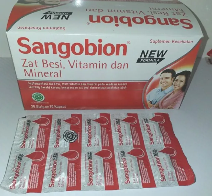 Sangobion strip isi 10 tablet suplemen penambah darah anemia | Lazada ...