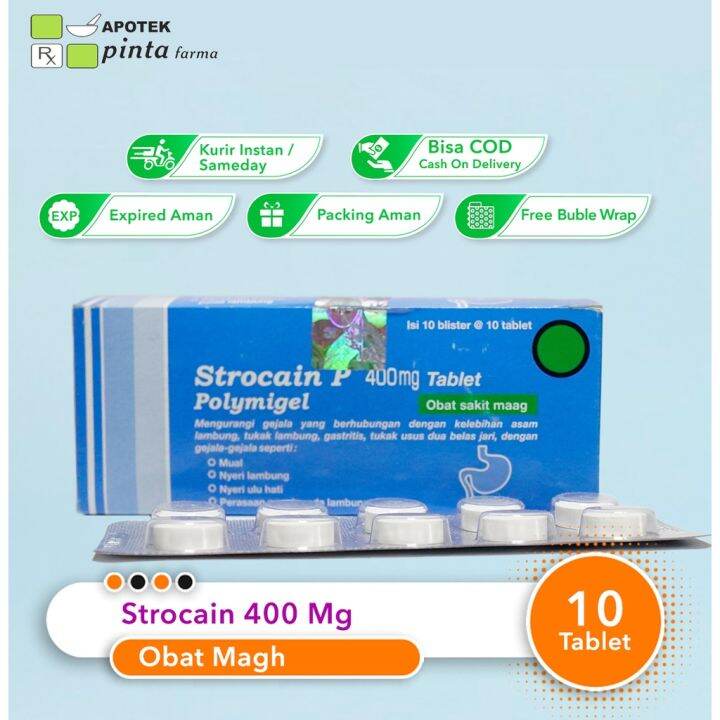 Strocain P 400 mg 10 Tablet | Lazada Indonesia