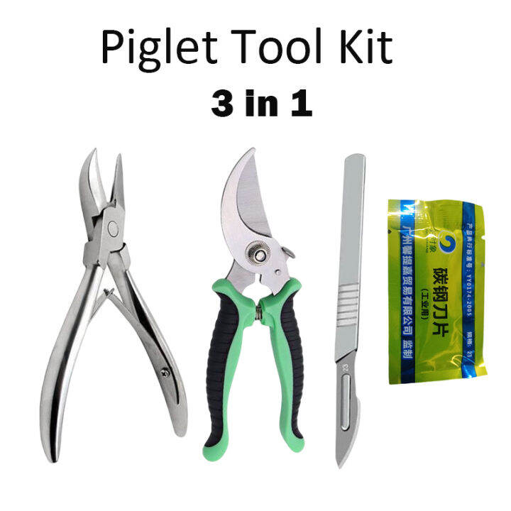 3 in 1 Piglet tool kit Stainless piglet teeth cutter+Livestock tail ...